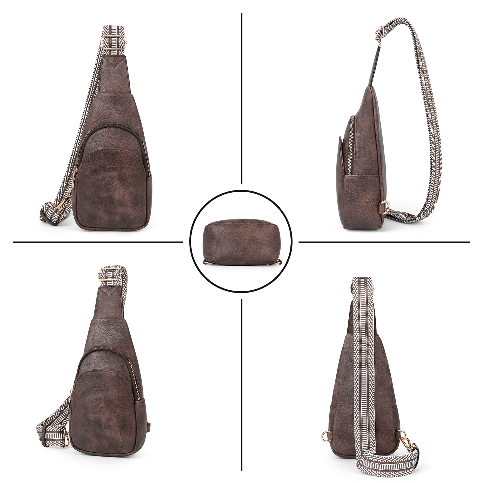 CLUCI Leather Backpack Purse for Women Small Sling Bag for Women Crossbody
