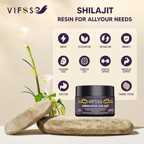 VIFSSG Shilajit Pure Himalayan Organic, 700 Mg Shilajit Supplement, Shilajit Resin Organic, Gold Grade Nature Shilajit with 4 in-1 Complex for Energy Support, 30 Grams, 1 Pack
