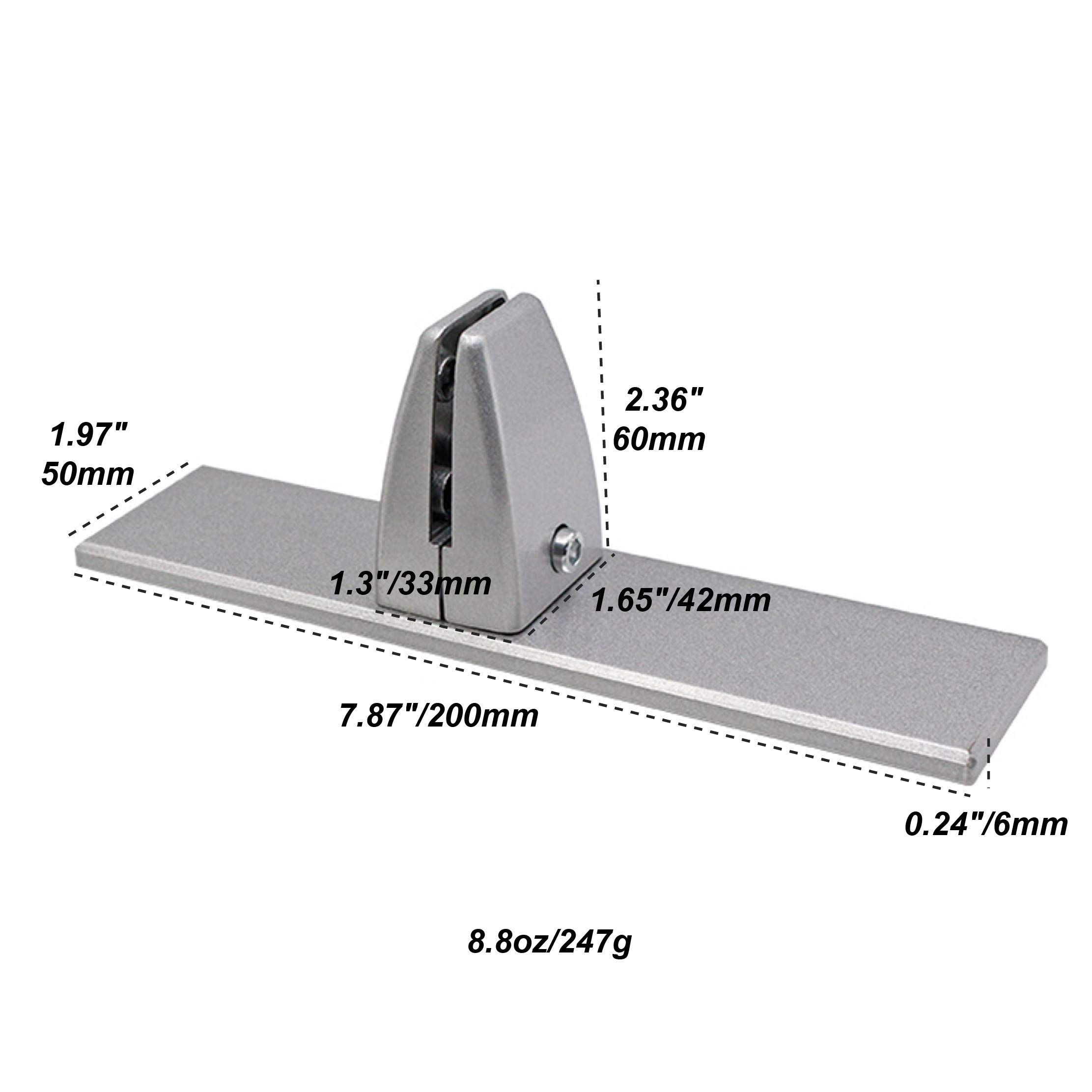 2 Pcs Sneeze Guard Clamp, Bracket Sneeze Guard Shield Base for Countertops, Stick On Heavy Duty Auminum Partition Guard Clamp, Panel Support Clamp Stand for Clear Desktop Counter Reception