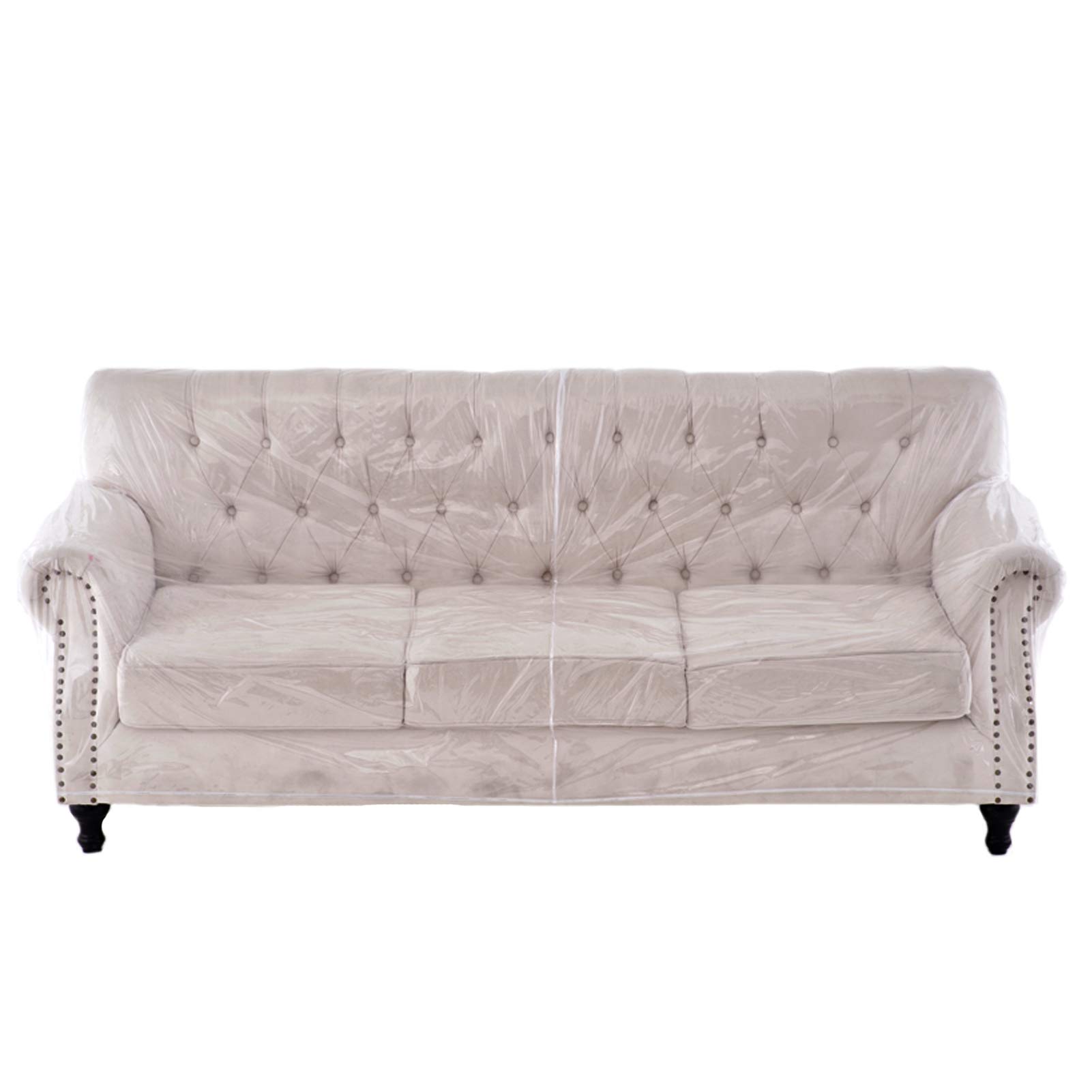 Swanna Plastic Thicker Clear Heavy-Duty Waterproof Sofa/Couch Cover - Protection Against Pets/Dog Clawing, Vinyl Sofa Slipover Furniture Protection for Storage and Moving (Sofa-1 Pack)