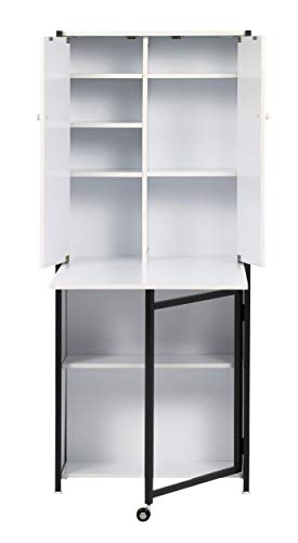 Sew Ready Craft/Multi Room Hiding Table Armoire, Charcoal/White