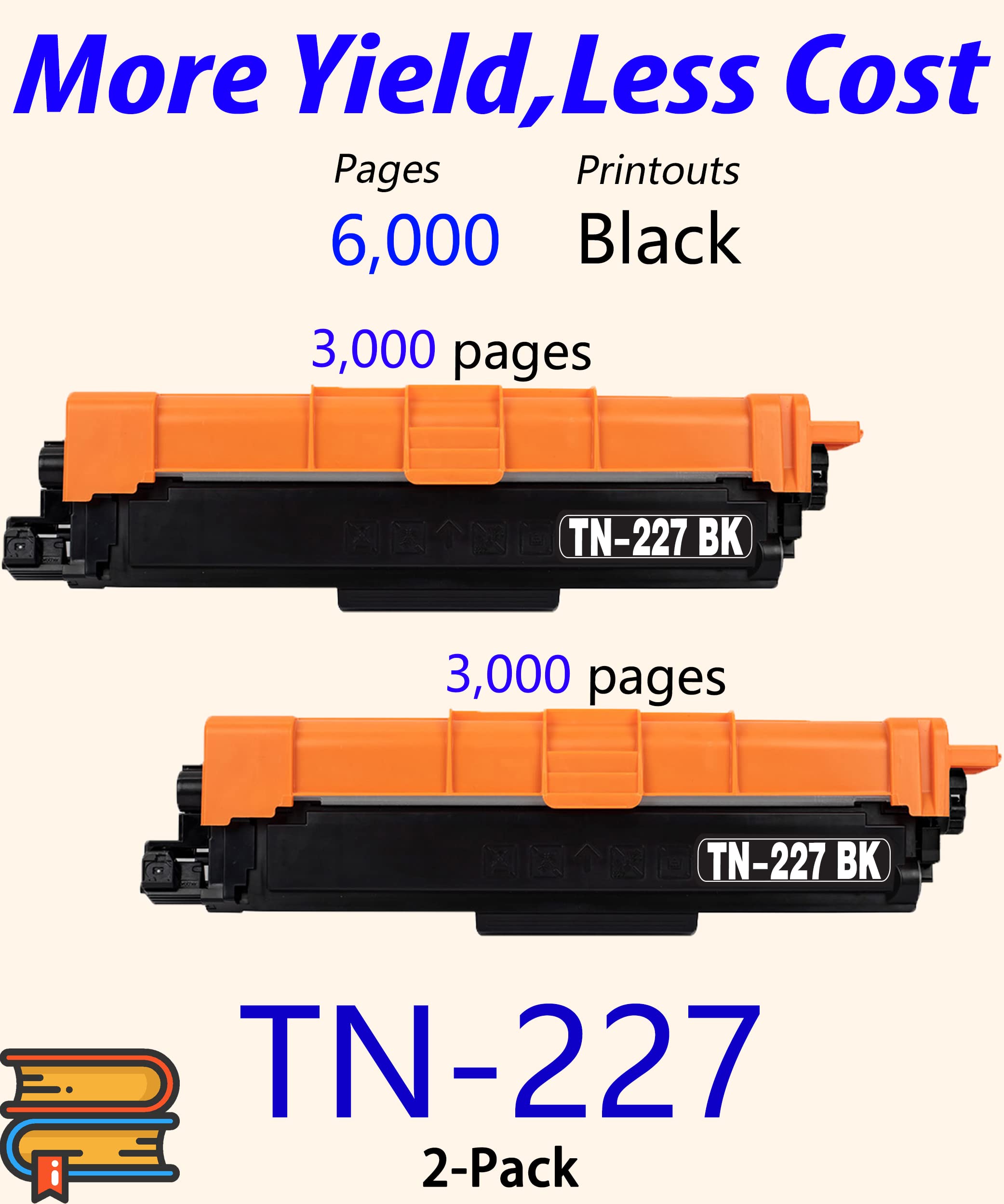 (2-Pack,Black) Colorprint Compatible TN227BK Toner Cartridge Replacement for Brother TN227 TN-227BK TN223 TN-223BK Used for MFC-L3750CDW MFC-L3770CDW HL-L3210CW HL-L3290CDW HL-L3230CDW Printer