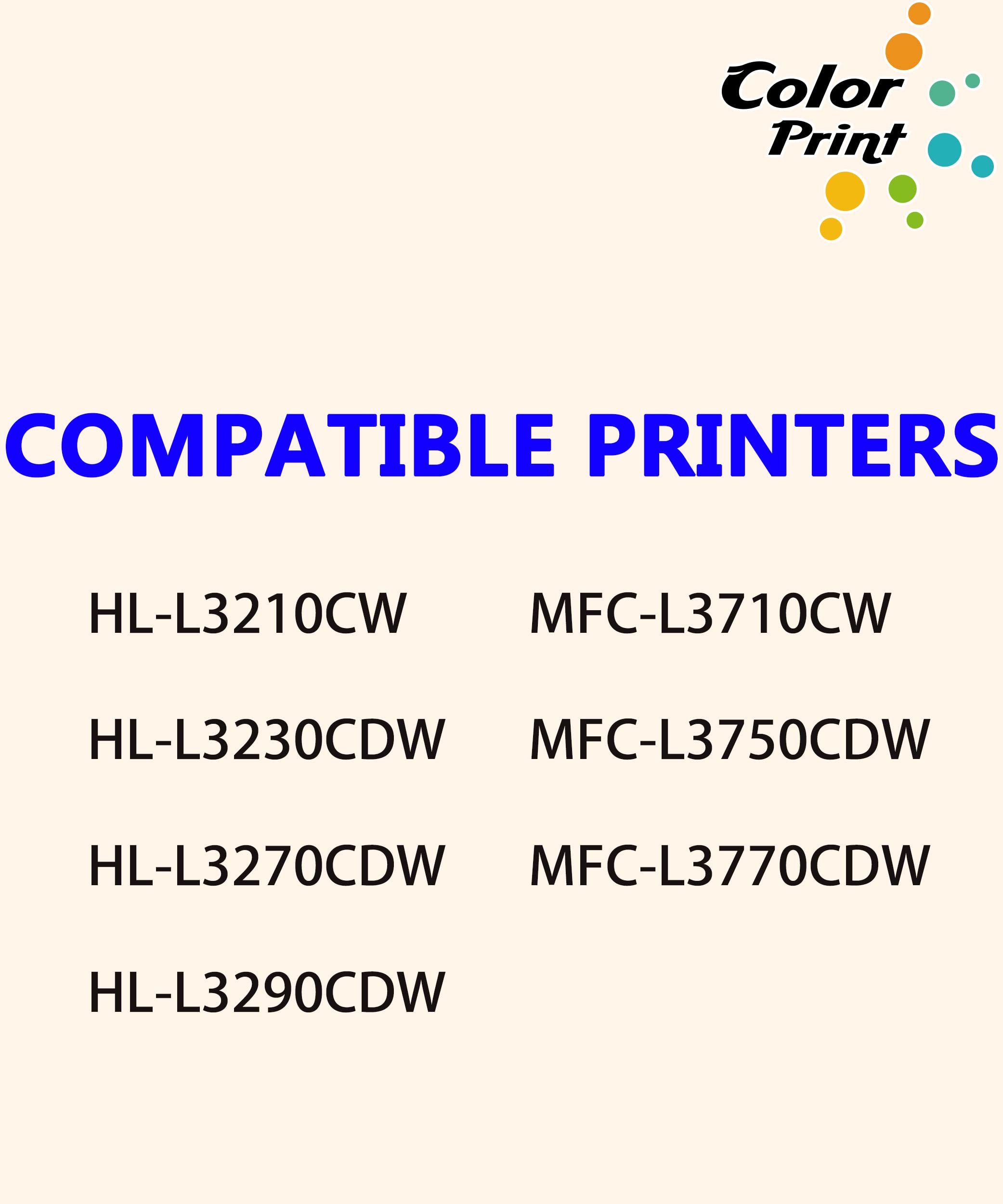 (2-Pack,Black) Colorprint Compatible TN227BK Toner Cartridge Replacement for Brother TN227 TN-227BK TN223 TN-223BK Used for MFC-L3750CDW MFC-L3770CDW HL-L3210CW HL-L3290CDW HL-L3230CDW Printer