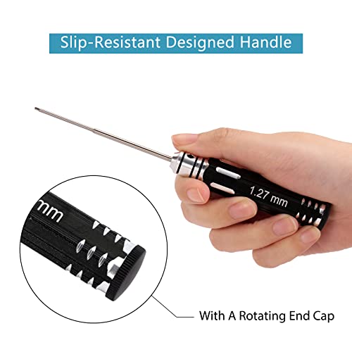 INJORA RC Screwdriver Wrench Tool-7PCS RC Car Tool Kit 0.9, 1.27, 1.3, 1.5, 2.0, 2.5, 3.0mm Hexagon Allen Screwdriver Wrenches Sets, RC Repair Tool Kit for RC Model Car Helicopter Drone Boat