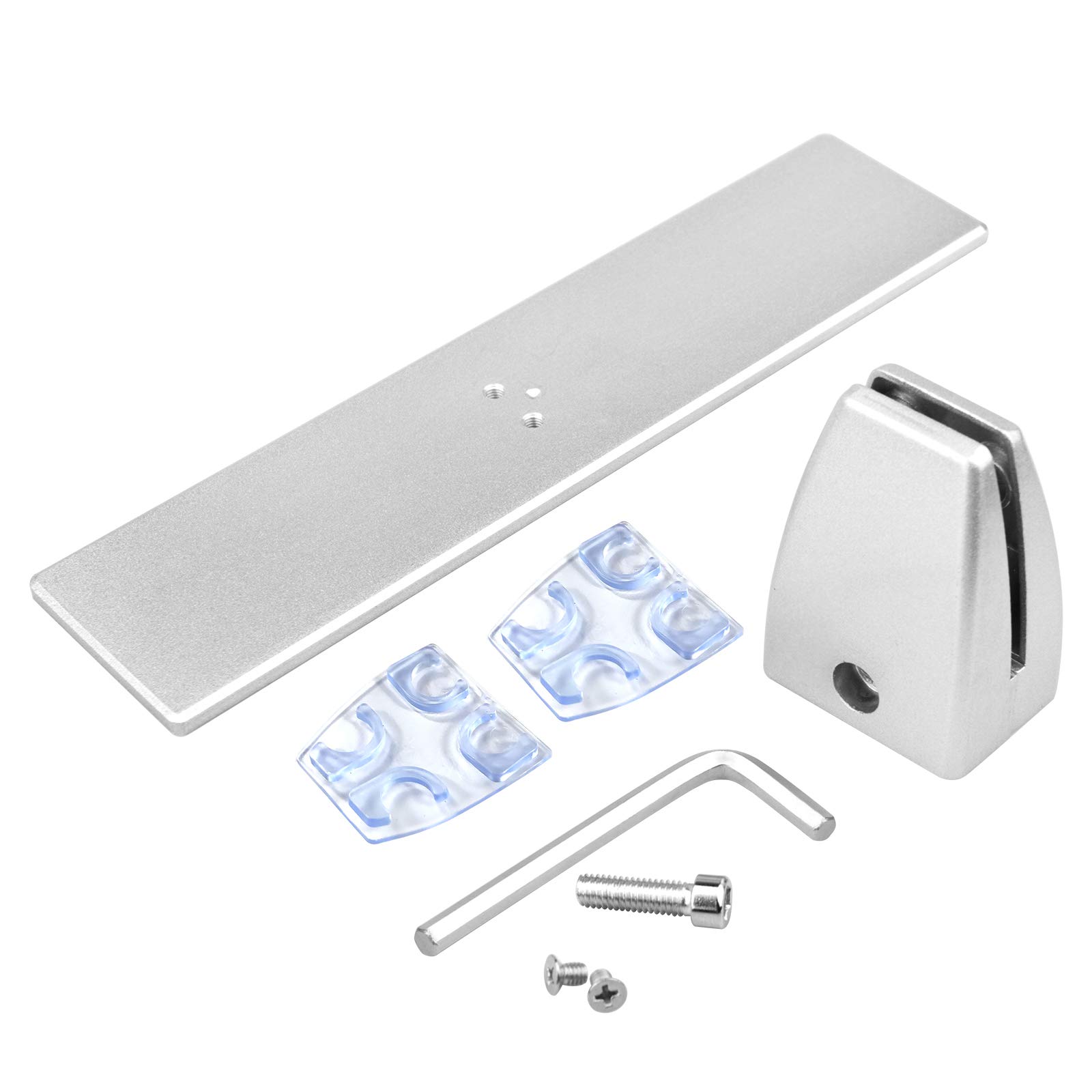 MOUNTAIN_ARK 4 Pack T Shaped Office Desk Partition Clamp, Sneeze Guard Bracket Support, Aluminum