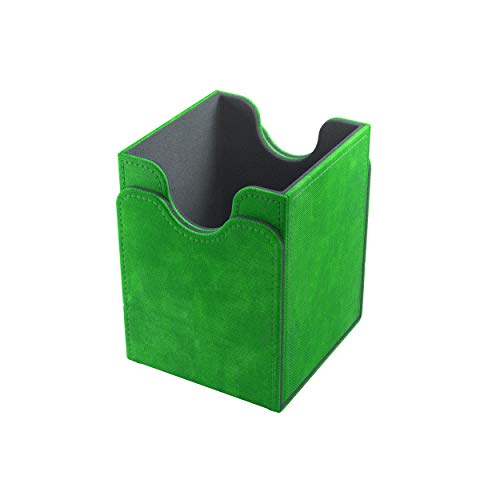 Gamegenic Squire 100+ Convertible Deck Box | Card Storage Box with Removable Cover | Holds 100 Double-Sleeved Cards | Premium Nexofyber Deck Box with Microfiber Inner Lining | Green Color | Made