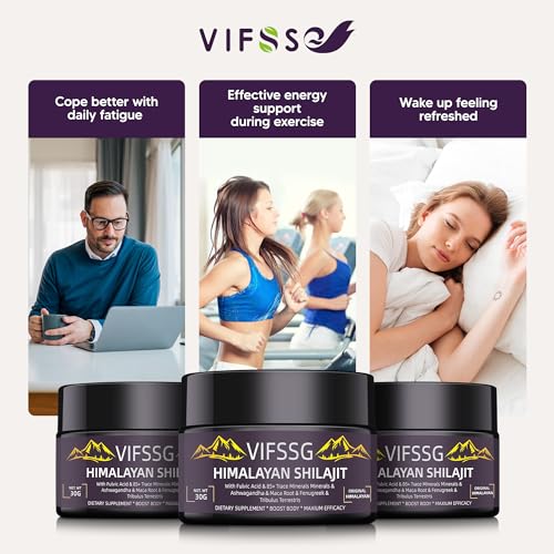 VIFSSG Shilajit Pure Himalayan Organic, 700 Mg Shilajit Supplement, Shilajit Resin Organic, Gold Grade Nature Shilajit with 4 in-1 Complex for Energy Support, 30 Grams, 1 Pack