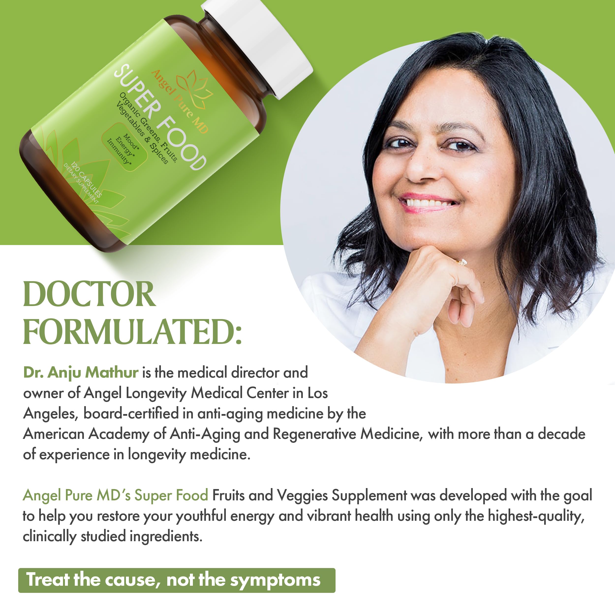 Angel Pure MD Superfood Greens Fruit and Veggies Supplement - USDA Organic Super Greens & Super Reds Vegetable Supplements for Adults - Cruciferous Vegetables Supplement for Immunity & Gut Health