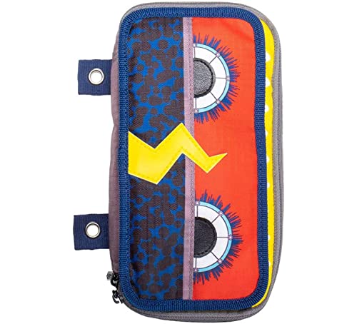 Case it PLP-120-ME Monster Eye Zipper Pencil Case with External Organizer and Grommets, 2 x 4 x 8.3 Inches, Red