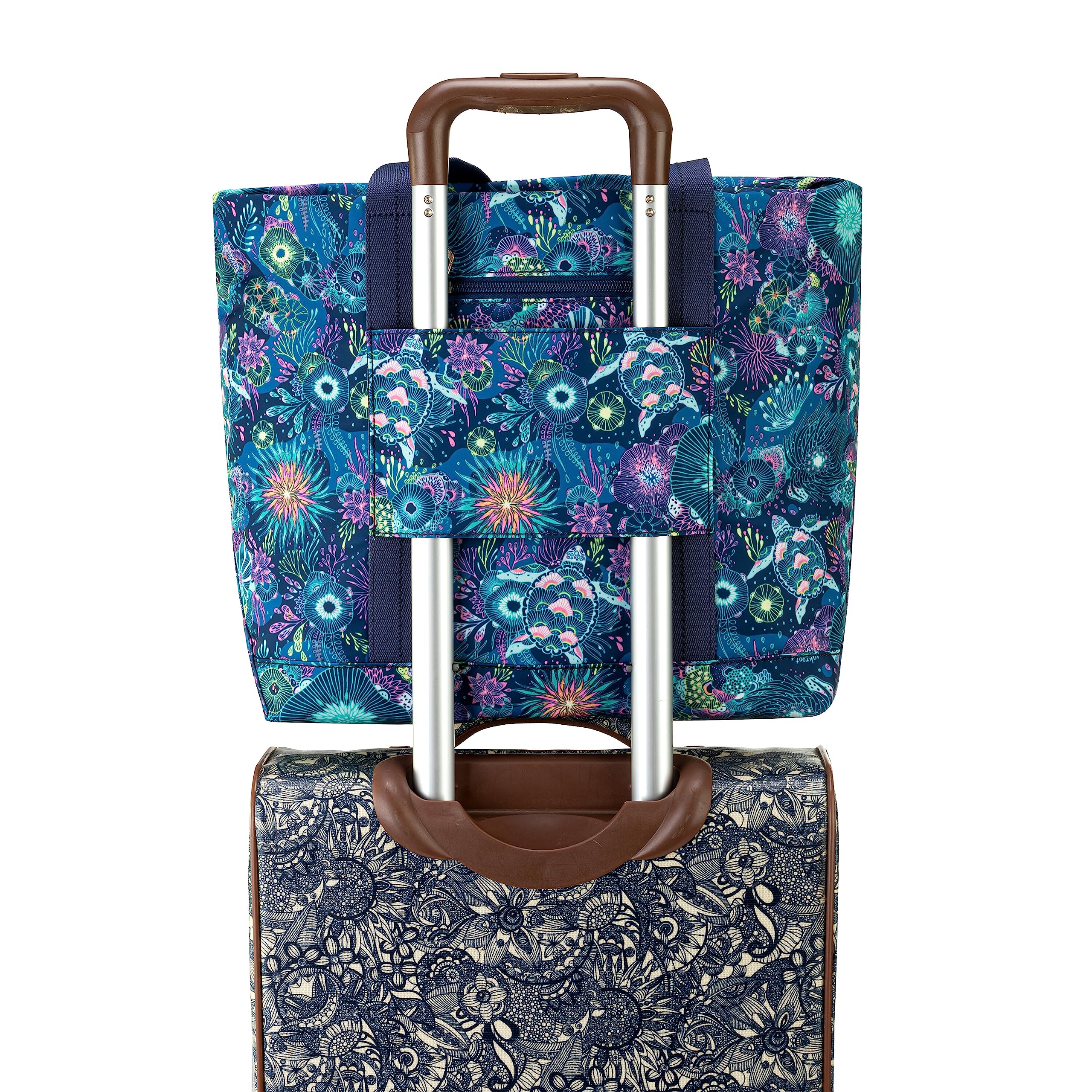 Sakroots Fairfax Tote in EcoTwill, Double Shoulder Straps, Royal Blue Seascape