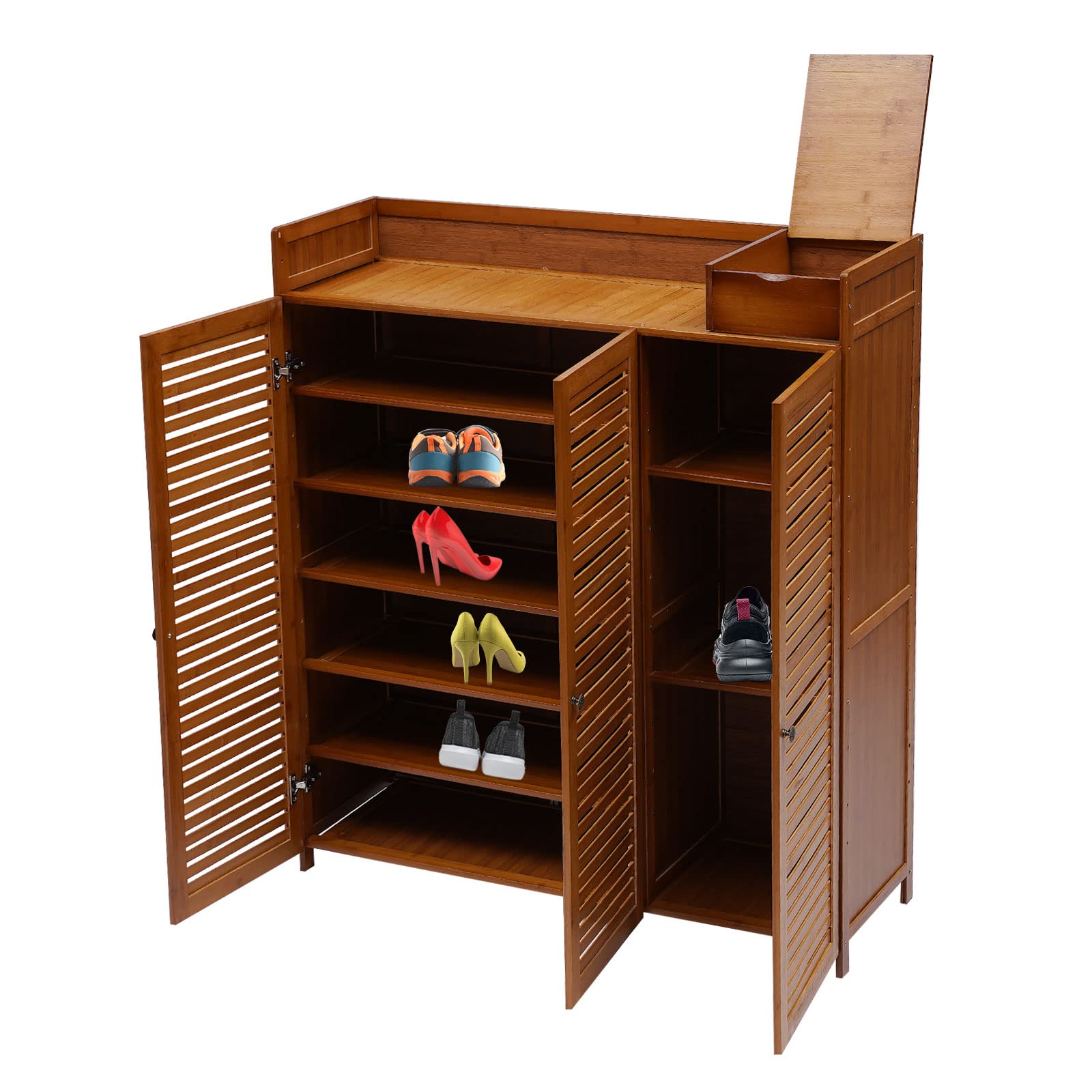 HAPPCUCOE 7-Layer Shoe Cabinet, Shoes Organizer, Shoe Storage Cabinet, Large Capacity Shoe Rack for Entryway, Living Room