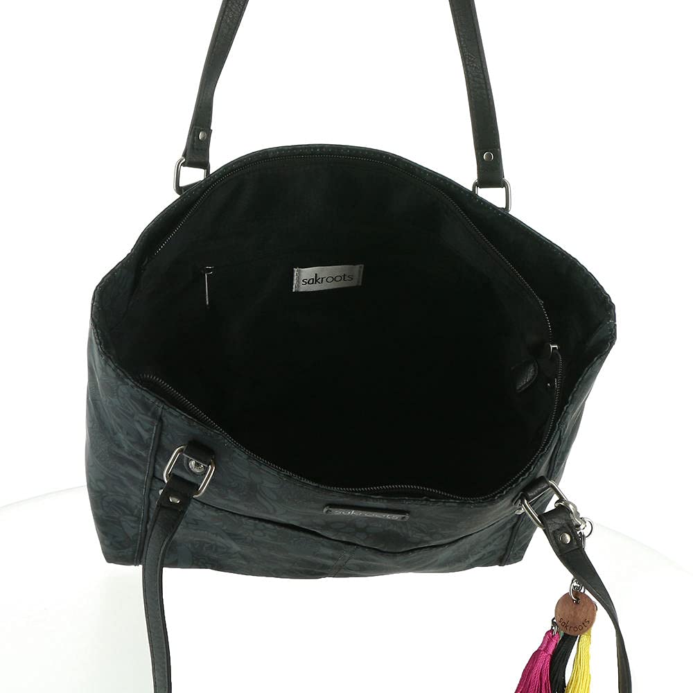 Sakroots womens Bag in Eco-twill, Large & Roomy With Zip Closure, Sustainable Durable Design, Lining Made fro Tote, Black Spirit Desert, One Size US