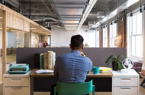 Stand Steady ClipPanel Desk Mounted Privacy Panel | Height Adjustable Desk Divider| Easy Clamp on Privacy Screen or Modesty Panel - Reduces Up to 85% of Noise | (Charcoal / 60" x 24")