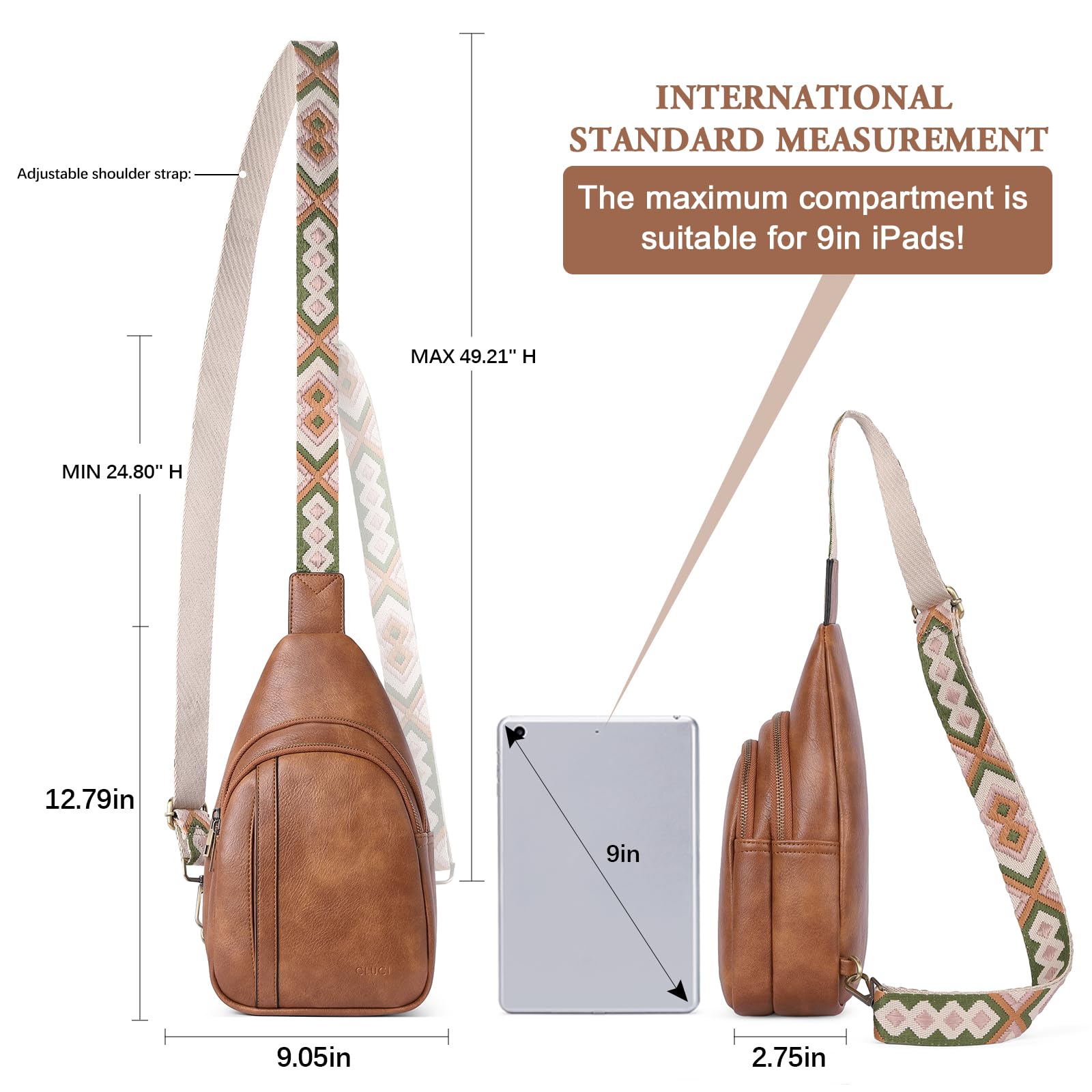CLUCI Crossbody Bag Bundles with Sling Backpack