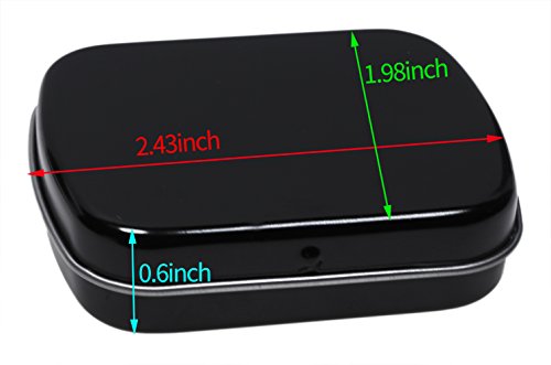 Mini Skater Metal Hinged Lid Tin Containers Portable Small Storage Empty Box for Candies, Pills, Earring and Jewelry Craft, 4Pcs (Black)