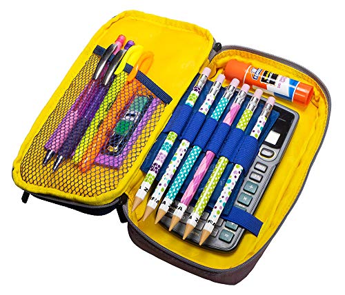 Case it PLP-120-ME Monster Eye Zipper Pencil Case with External Organizer and Grommets, 2 x 4 x 8.3 Inches, Red