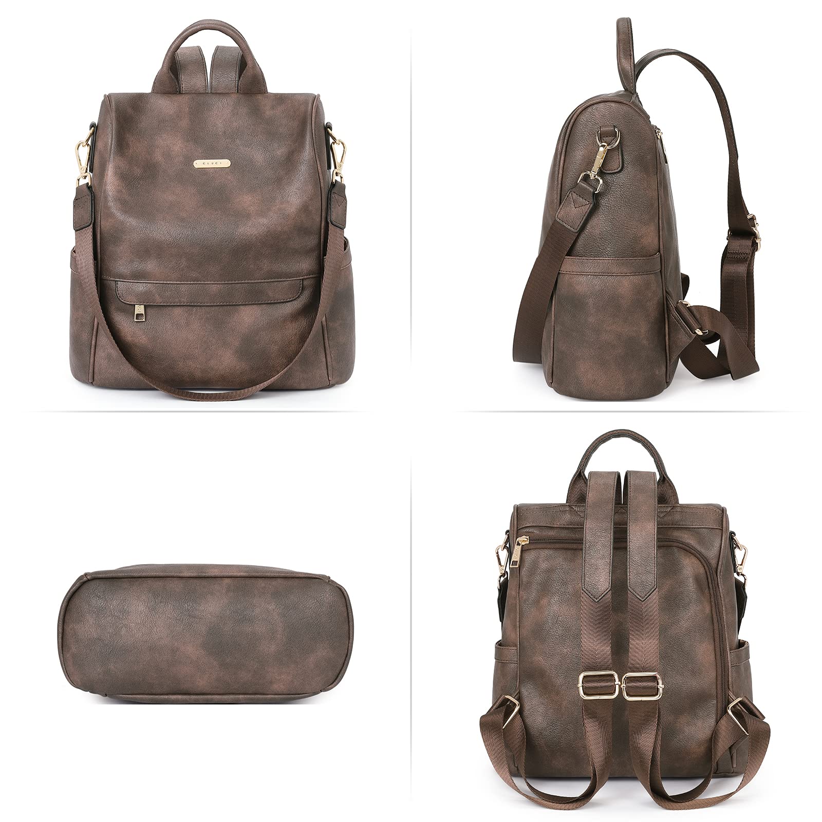 CLUCI Backpack Purse for Women + Small Crossbody Bag
