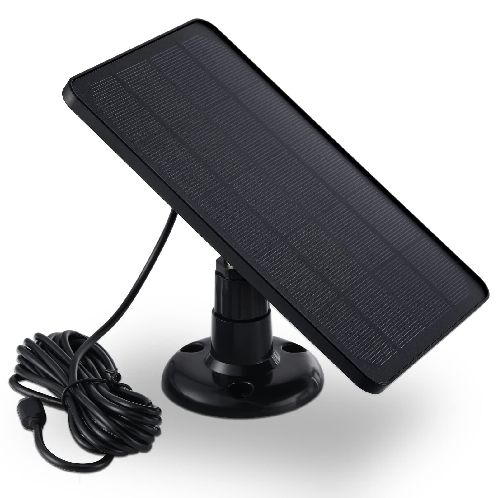 Fabbay Solar Panels for Security Camera Charging Solar Panel for Wireless Camera 360° Adjustable Mounting Solar Panels IP67 Waterproof Compatible with DC 5V 4W Camera USB or USB-C Port (Black, 8 Pack)