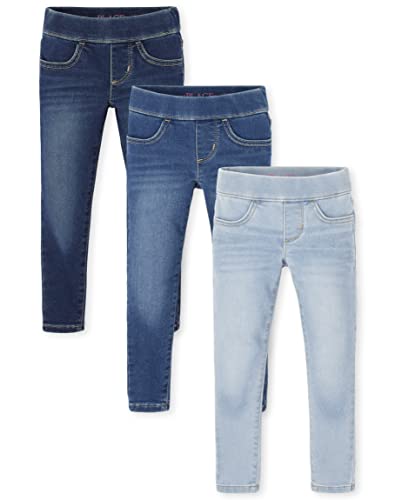 The Children's PlaceThe Children's Place Girls Stretch Denim Legging JeansStandardAzure Blue Wash/Glacier Wash/Willow Wash 3 Pack6
