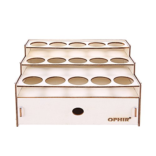OPHIR Wooden Paint Rack Pigment Ink Bottle Storage with Cabinet Holder Organizer for 15 Bottles of Paints