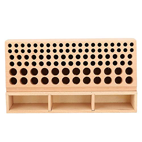 98 Holes Leather Craft Tool Holder Box, Leather Tool Holder Wooden Leather Craft Tool Holder for Leather Working Making Punch Tools Organizer Storage