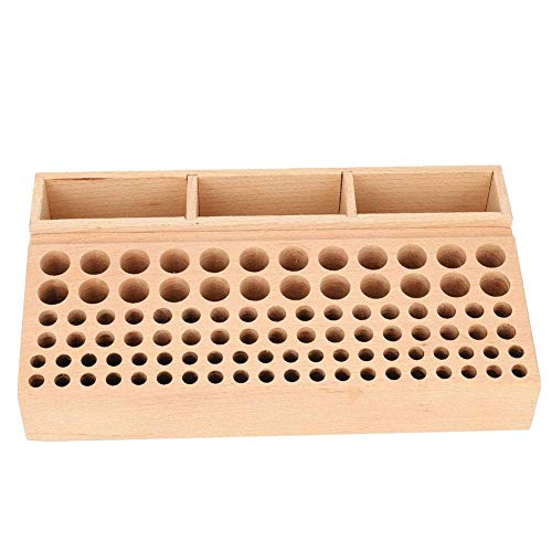 98 Holes Leather Craft Tool Holder Box, Leather Tool Holder Wooden Leather Craft Tool Holder for Leather Working Making Punch Tools Organizer Storage