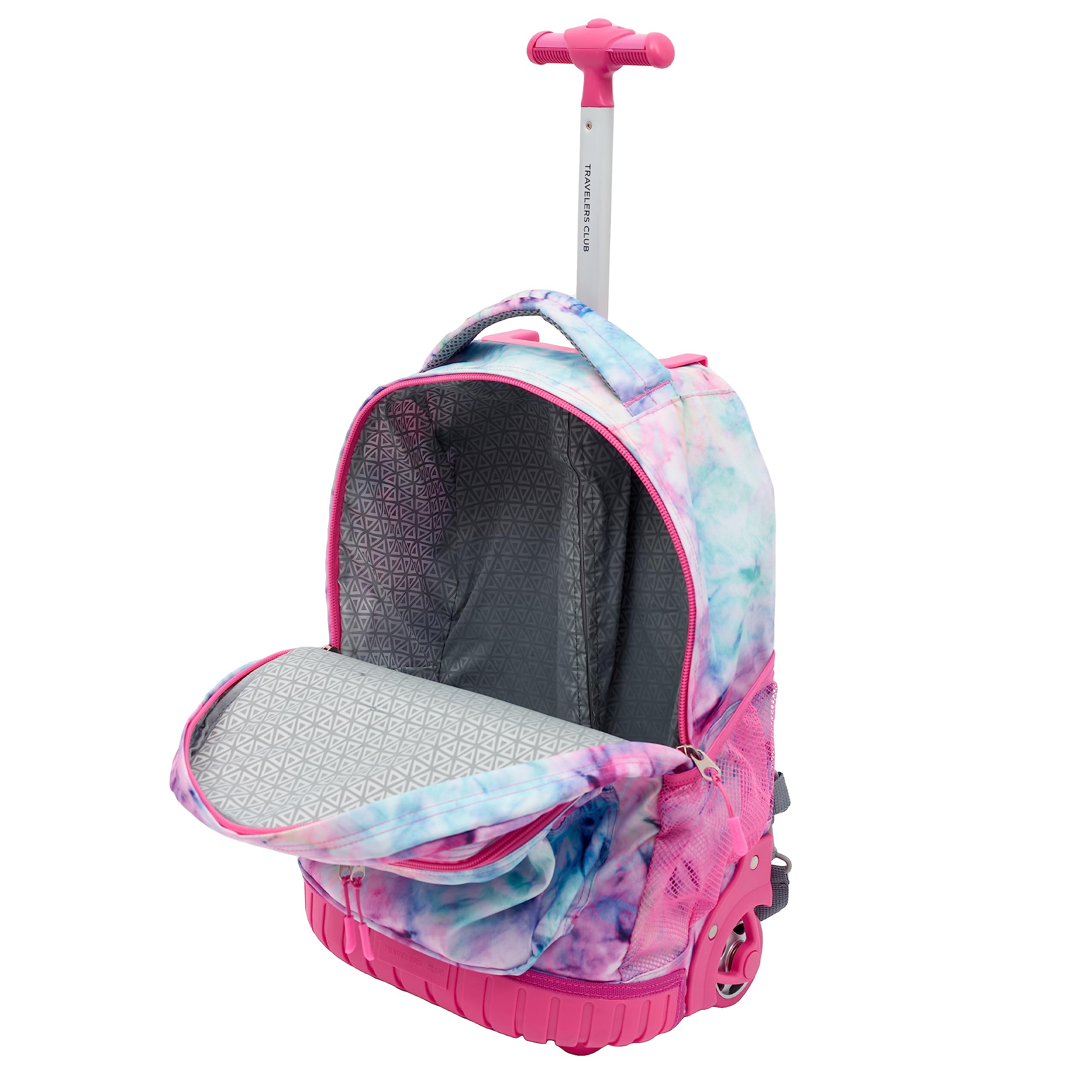 Travelers Club Rolling Backpack, Tie Dye, 18 Inch