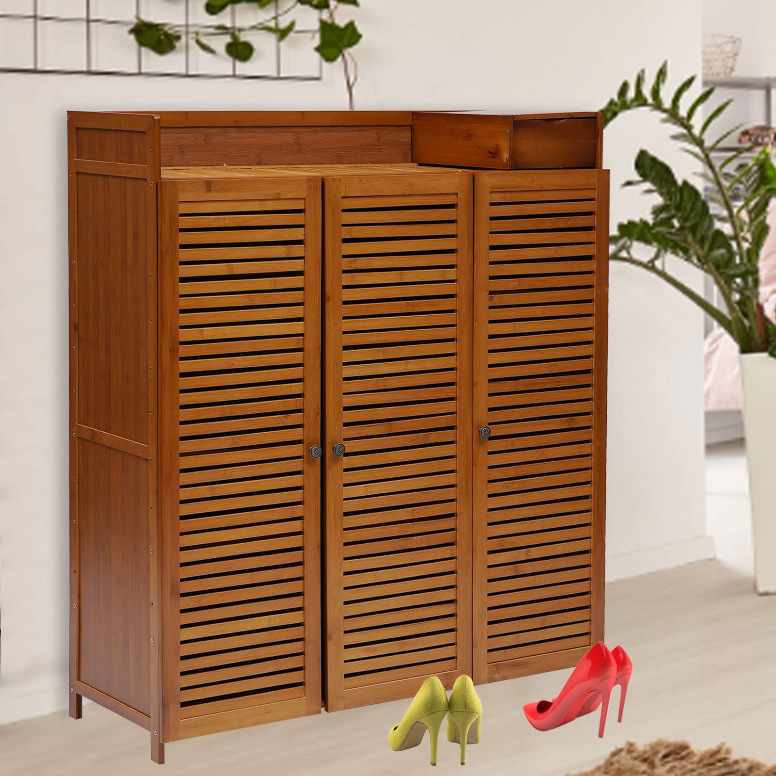 HAPPCUCOE 7-Layer Shoe Cabinet, Shoes Organizer, Shoe Storage Cabinet, Large Capacity Shoe Rack for Entryway, Living Room