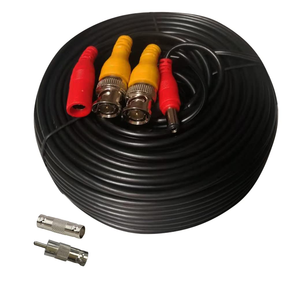 100ft Video Power Camera Cable All-in-One Pre-Made Cable for DVR Surveillance Security CCTV Camera BNC Cable Extension Cord Lead