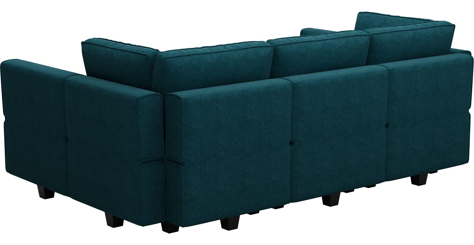 Belffin Sectional U Shaped Sofa Small Reversible Chaise Sectional Couch Convertible Ottoman Modular Sofa Couch Peacock Blue