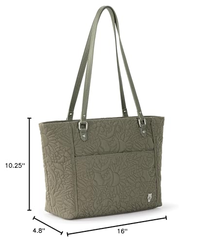 Sakroots Metro Tote Bag in Eco-Twill with Dual Shoulder Straps, Olive Spirit Desert Quilted