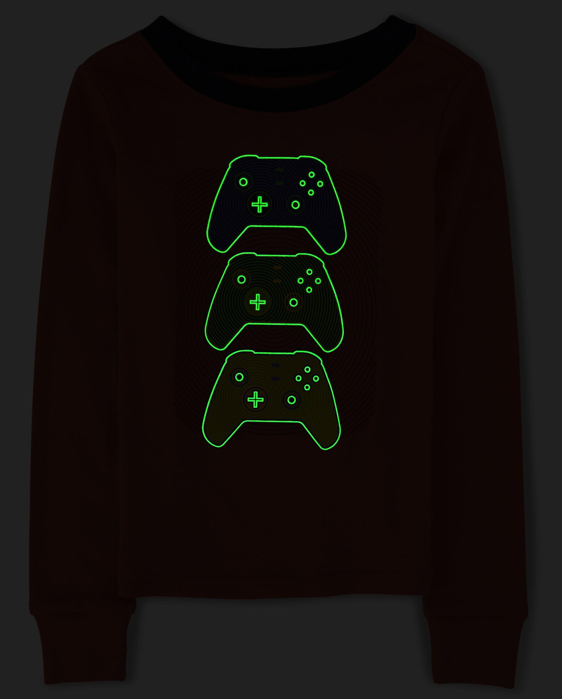 The Children's Place Boys' Long Sleeve Top and Pants Snug Fit 100% Cotton 2 Piece Pajama Set, Level Up Gamer