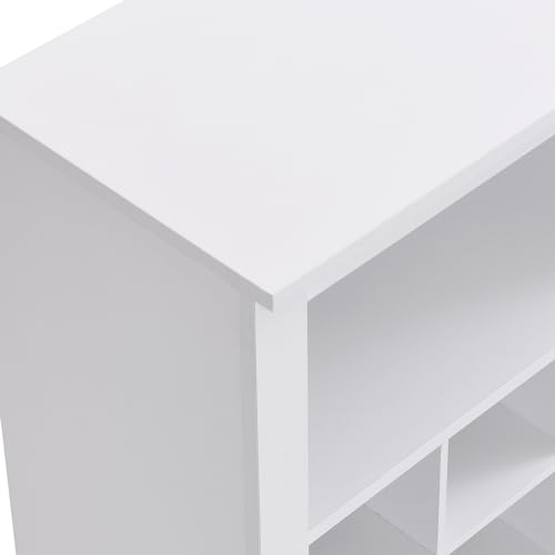 Goohome Stylish Design 30 Shoe Cubby Console, Contemporary Free Standing Tall 10-Tier Shoe Storage Cabinet with Multiple Storage Capacity and Versatile Use for Hallway, Entryway, Space-Saving