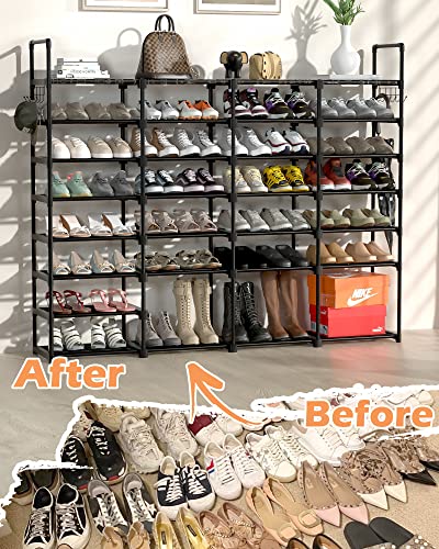 TIMEBAL 8 Tier Large Shoe Rack Organizer, 52-60 Pairs Shoe Storage, Vertical Free Standing Tall Shoe Rack for Entryway, Stackable Shoe Cabinet Shoe Rack Organizer for Closet Bedroom Hallway Garage