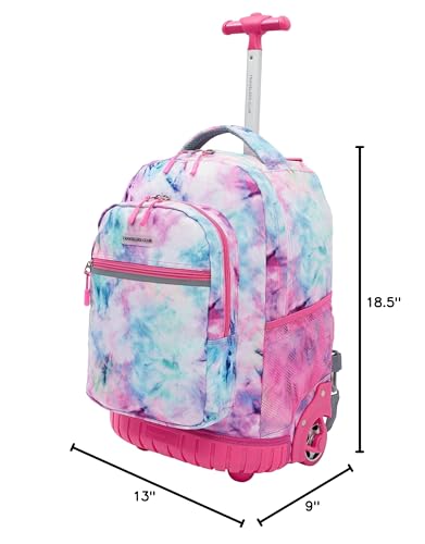 Travelers Club Rolling Backpack, Tie Dye, 18 Inch