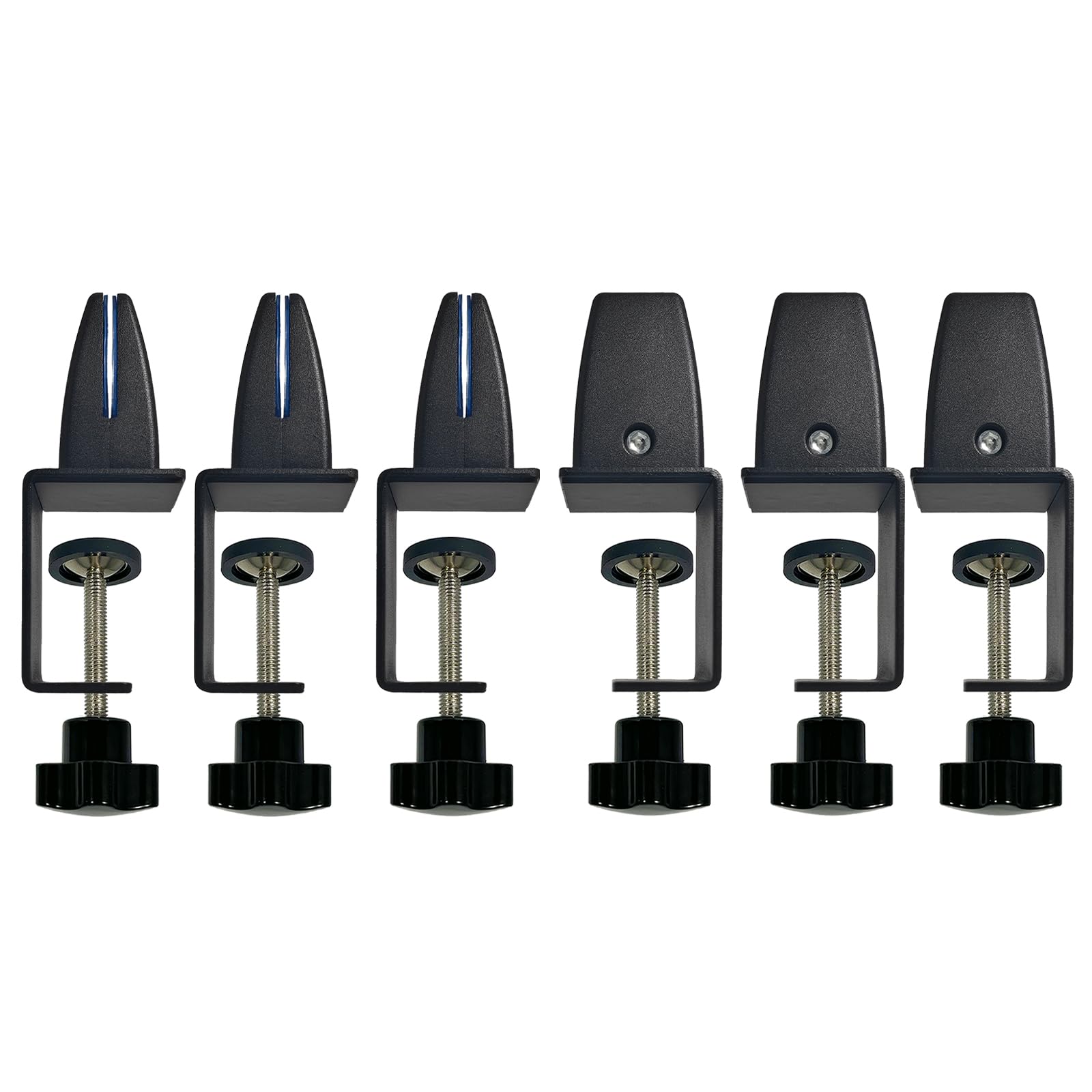 Jhanw Sneeze Guard Support Clips for 1/8" to 0.51" Thick Panel, Adjustable Desk Divider Clips, Aluminum Desk Partition Clamp, Acrylic Plexiglass Partition Clips Black, Desk Privacy Panel Clamps 6 Pack