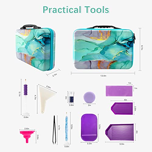60 Slots Diamond Painting Storage Container, Diamond Painting Accessories Kit with Storage Case for Diamond Art Craft Jewelry Beads Rhinestones Organizer