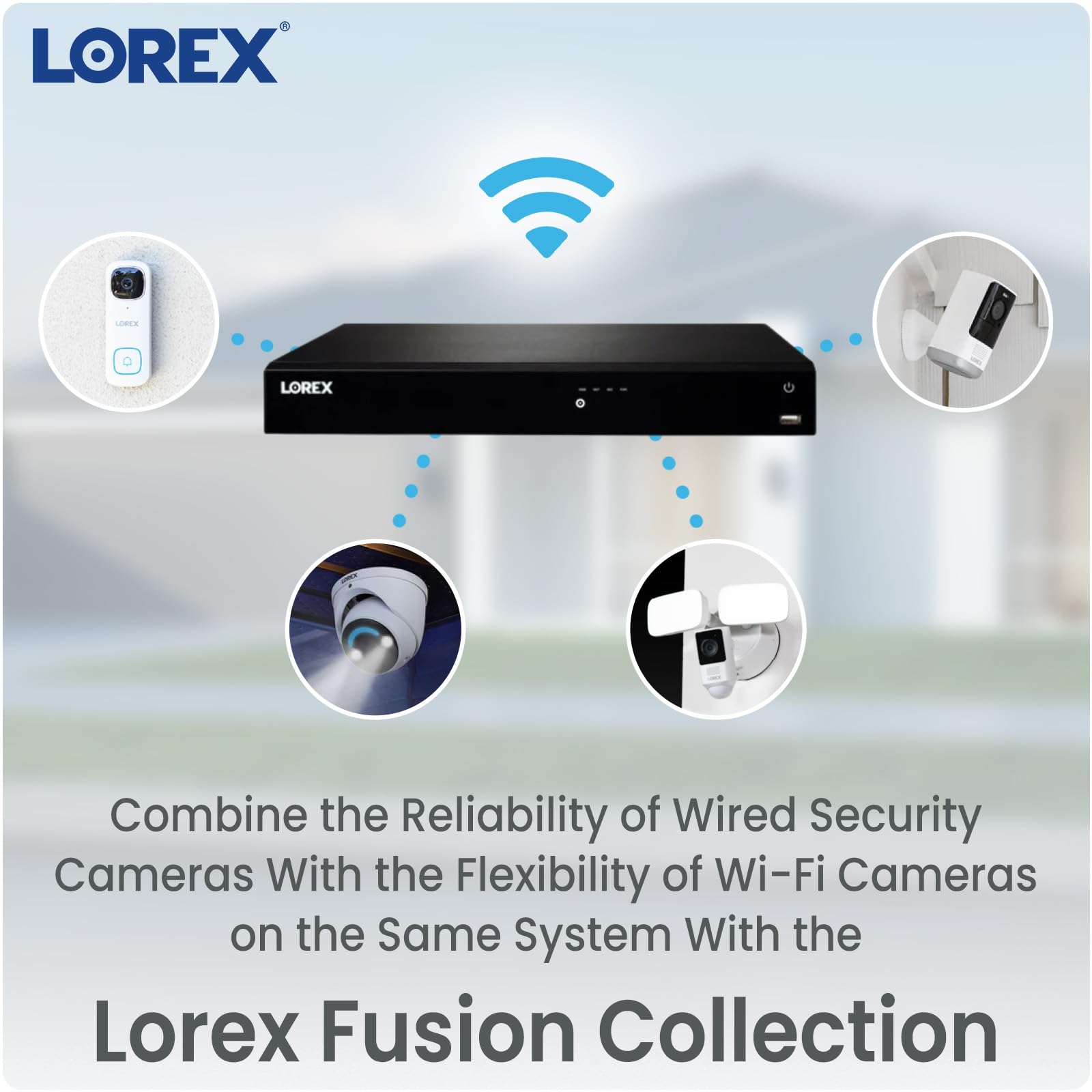Lorex Fusion 4K Security Camera System with 4TB NVR – 16 Channel (Wired & Fusion WiFi) PoE Wired Home Security System with 7 Bullet IP Cameras – Color Night Vision, Motion Detection