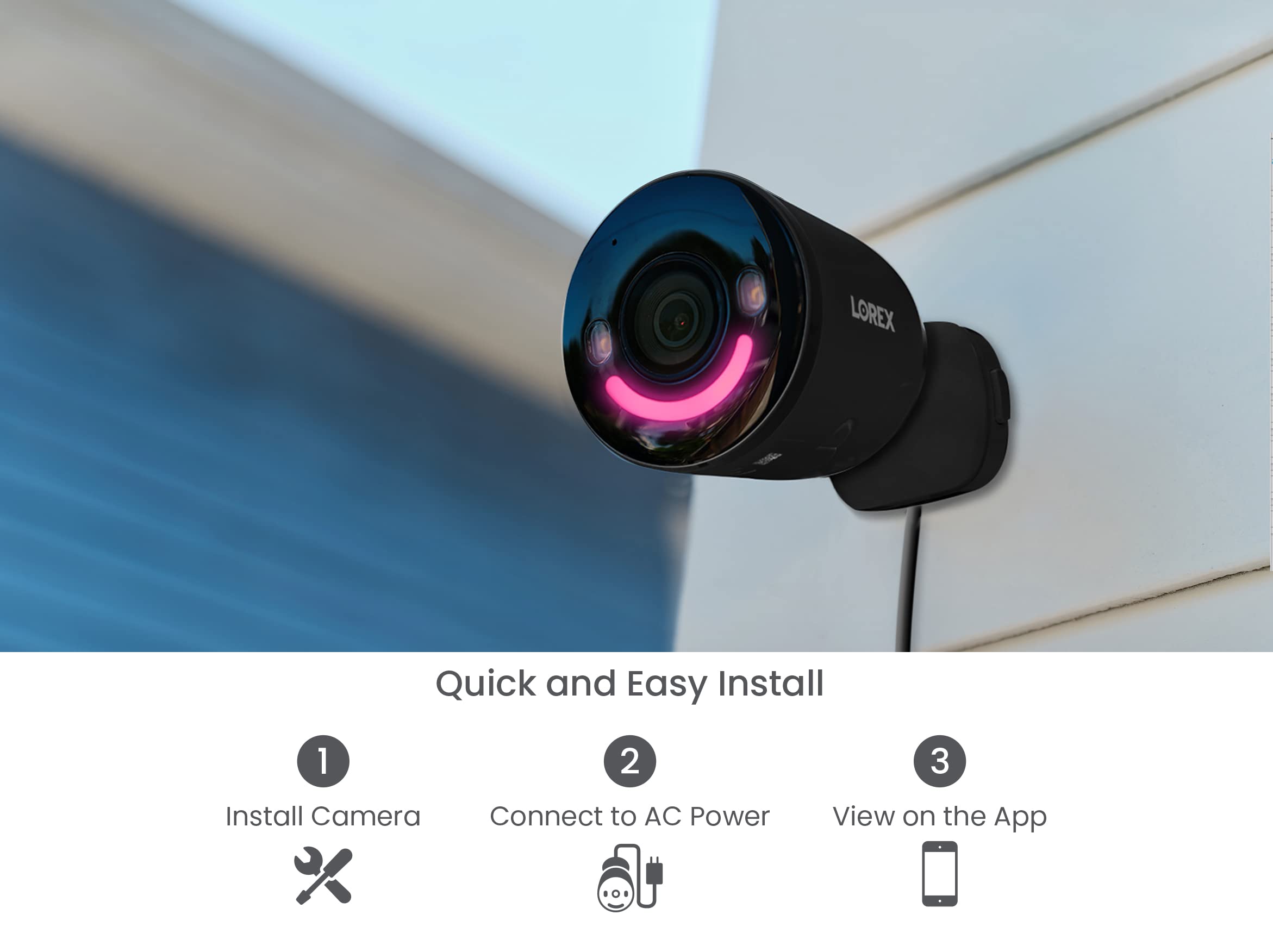 Lorex 4K Spotlight Indoor/Outdoor Wi-Fi 6 Security Camera with Smart Security Lighting, Person, Vehicle, Animal and Package Detection, 2-Way Talk, Quick Response, Fusion