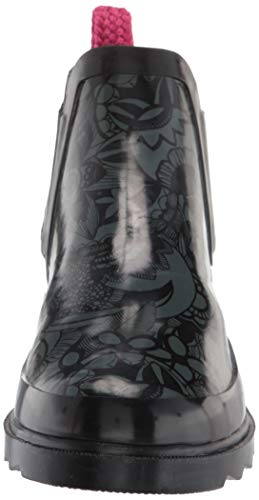 Sakroots Women's Boot, Rain Bootie, Rainboot Chelsea, Black Spirit Desert, 6