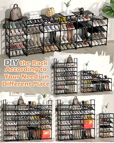 TIMEBAL 8 Tier Large Shoe Rack Organizer, 52-60 Pairs Shoe Storage, Vertical Free Standing Tall Shoe Rack for Entryway, Stackable Shoe Cabinet Shoe Rack Organizer for Closet Bedroom Hallway Garage