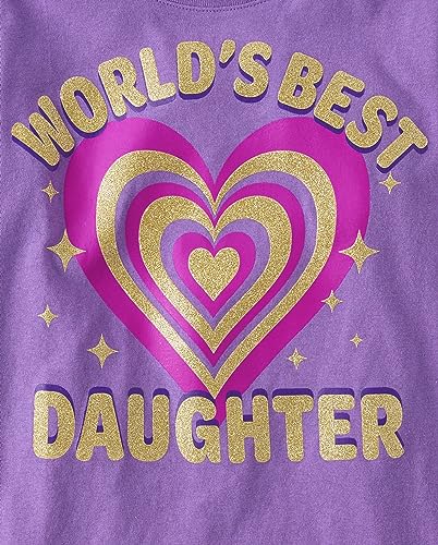 The Children's Place Girls Assorted Everyday Long Sleeve Graphic T-Shirts World's Best Daughter Small