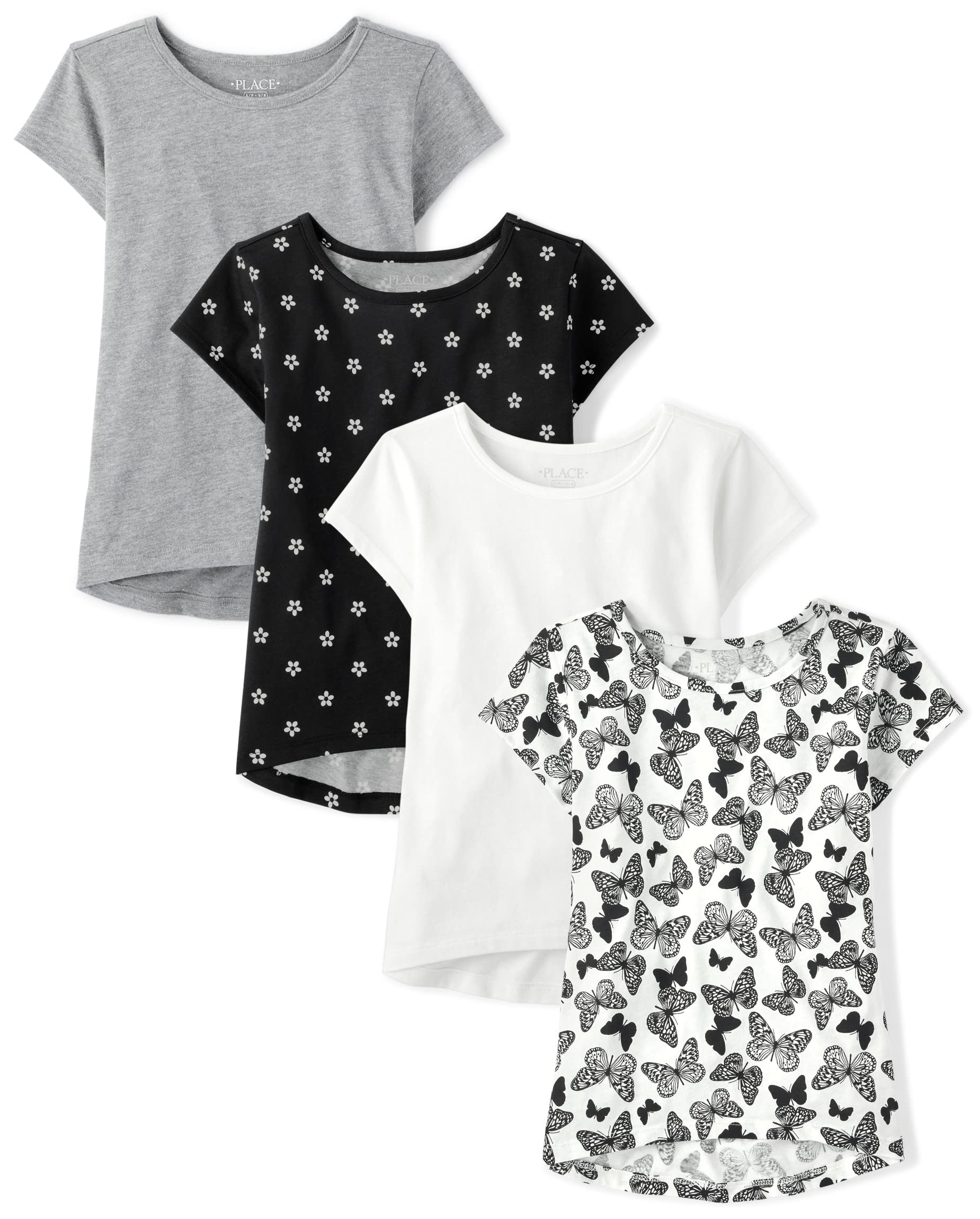 The Children's Place,Short Sleeve High Low Top,Black,XLarge (14)