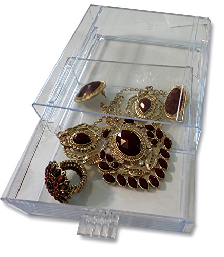 Clear Acrylic Stackable Organizing Drawer For Makeup, Jewelry, Scrapbook Supplies, Bobbins,