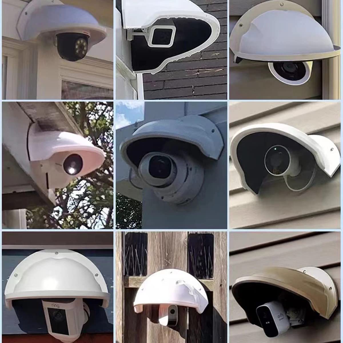 DS-1250ZJ SRS Universal Sun Rain Shade Outdoor Security Camera Cover Shield, Compatible with Hik Vision/Nest/Ring/Arlo/Dome/Bullet Camera, White