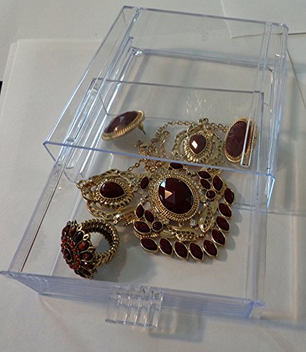 Clear Acrylic Stackable Organizing Drawer For Makeup, Jewelry, Scrapbook Supplies, Bobbins,