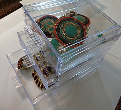 Clear Acrylic Stackable Organizing Drawer For Makeup, Jewelry, Scrapbook Supplies, Bobbins,