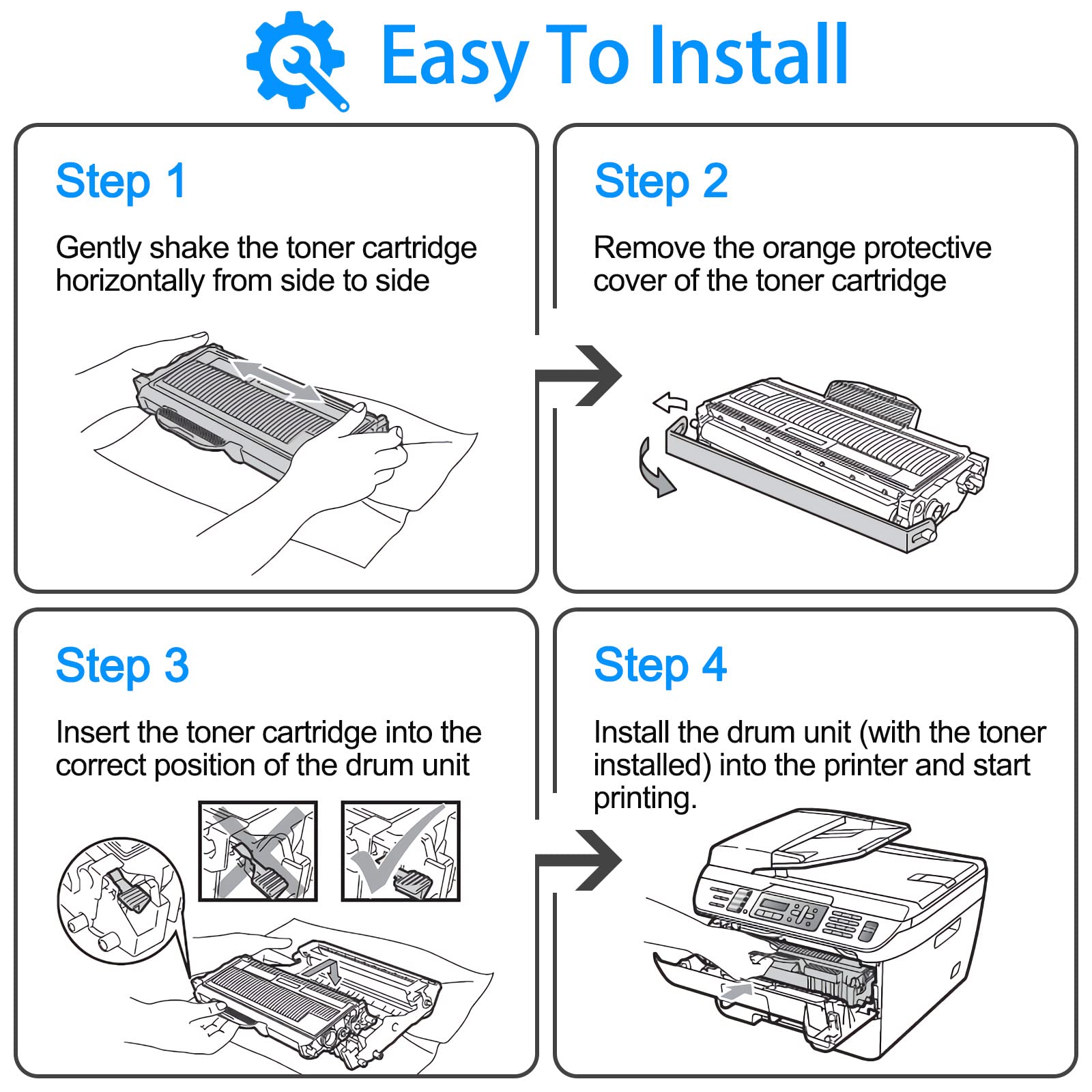 NineLeaf Compatible Toner Cartridge Replacement for Brother TN227 TN-227 TN-227BK TN227BK Work with HL-L3230CDN HL-L3290CDW DCP-L3550CDW MFC-L3770CDW HL-L3210CW Printer (2 Pack Black)