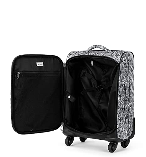 Sakroots Womens Carry-on 22" in Printed Coated Canvas On The Go Carry on 22 roller suitcase, Black & White Soulful Desert, Carry-On 22-Inch US
