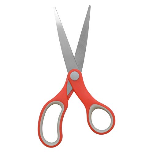 Westcott 55846 7-Inch School Scissors, All-Purpose Heavy-Duty Scissors for Crafting, School and Work, Red/Gray, 2 Pack